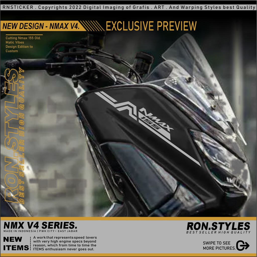 PUTIH MERAH HITAM V4 CUTTING STRIPING NMAX OLD SIMPLE NMAX STICKERS ...