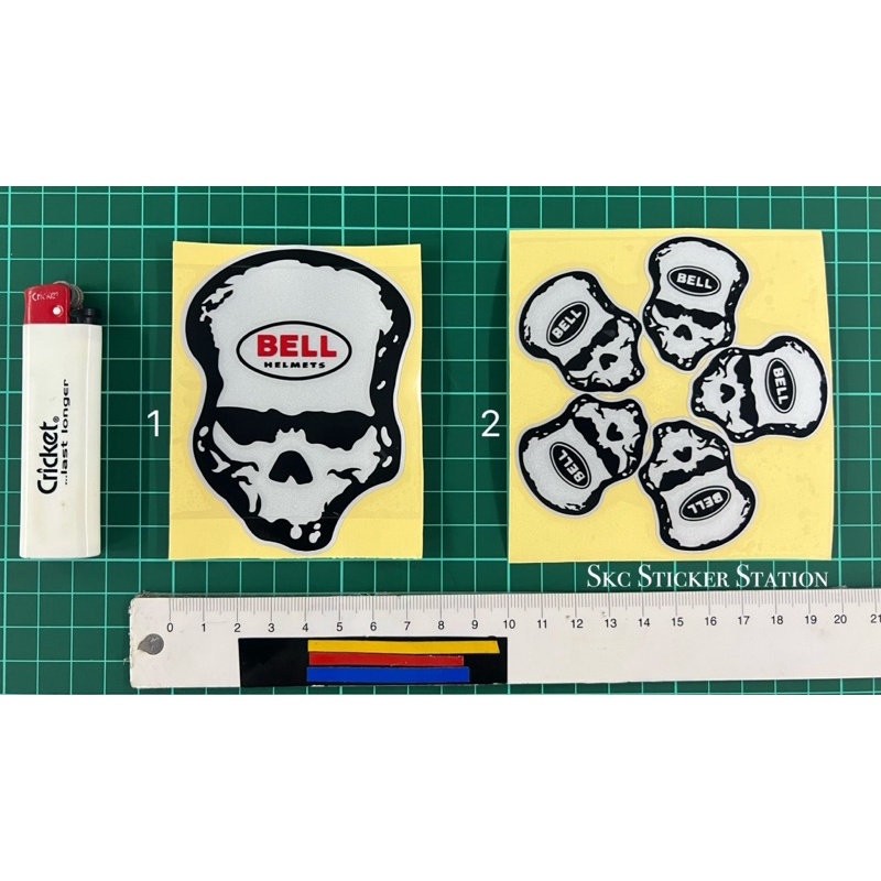 Bell Skull Logo / Bell Bunga Designs Sticker Cutting Overlapping ...
