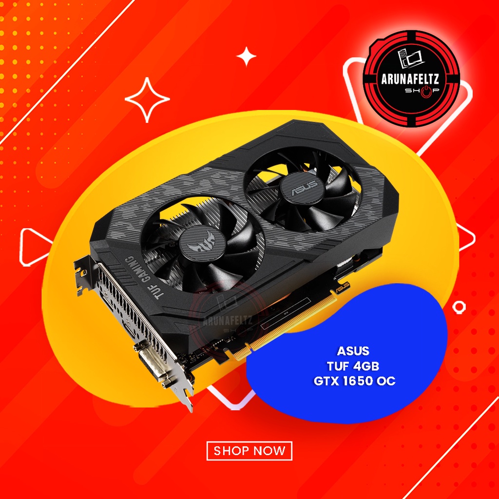 4GB Asus TUF GTX 1650 OC Edition GTX1650-O4GD6-P 128bit GDDR6 Gaming ...