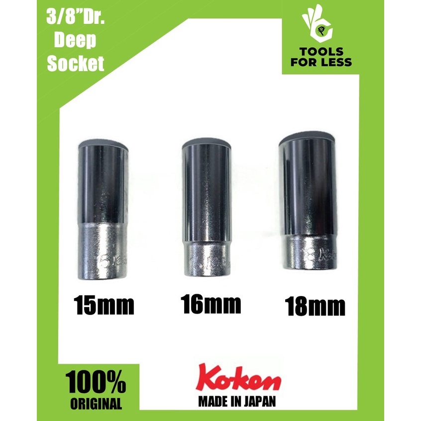 Koken 3/8 Dr. Deep Socket Set 6 pts. 15mm, 16mm & 18mm Made in Japan | Shopee Philippines