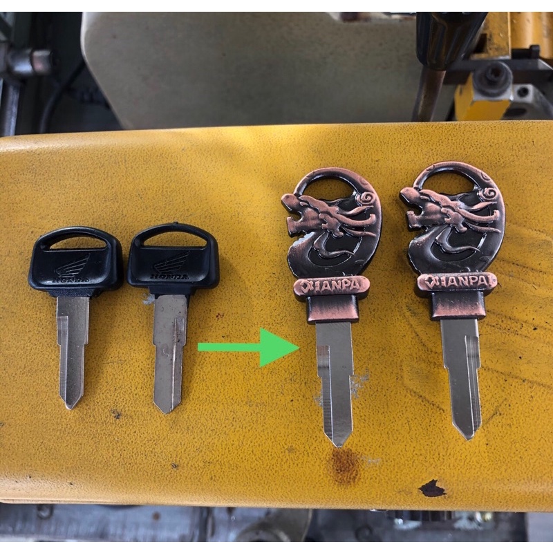Short honda car key blank with antique DRAGON head shaped key handle (1 ...