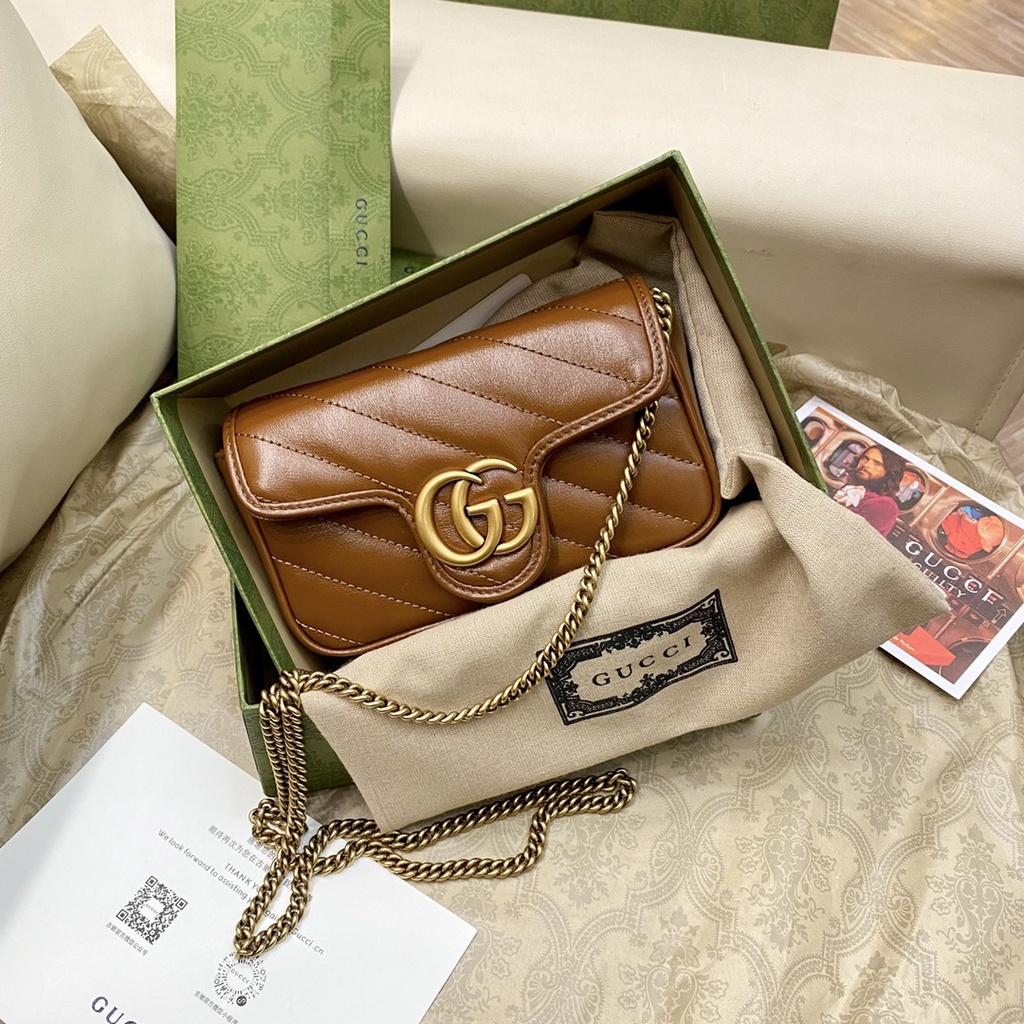 GG counter quality, original order goods, real shot flap bag | Shopee ...