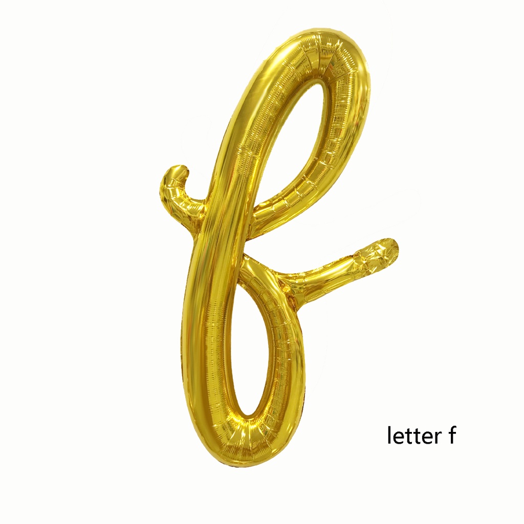 18inch Gold Air Foil Script Cursive Letters A-Z Symbols Balloons Ball ...