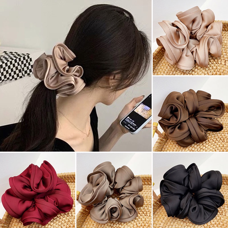 Advanced Large Scrunchies Ponytail Hair Rope Holder Hair Ties for Women ...