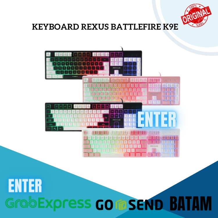 Rexus Battlefire K9E Rainbow LED Fullsize - Gaming Keyboard | Shopee ...