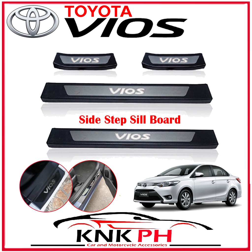 Toyota Vios Side Step Sill Board 4pcs Black Stepsill for Vios 2013-2022 ...