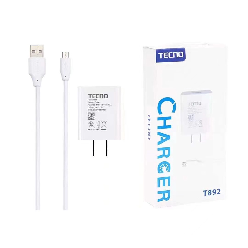 Tecno Fast Charger 10W Adapter + Micro Cable Support 100% Original ...