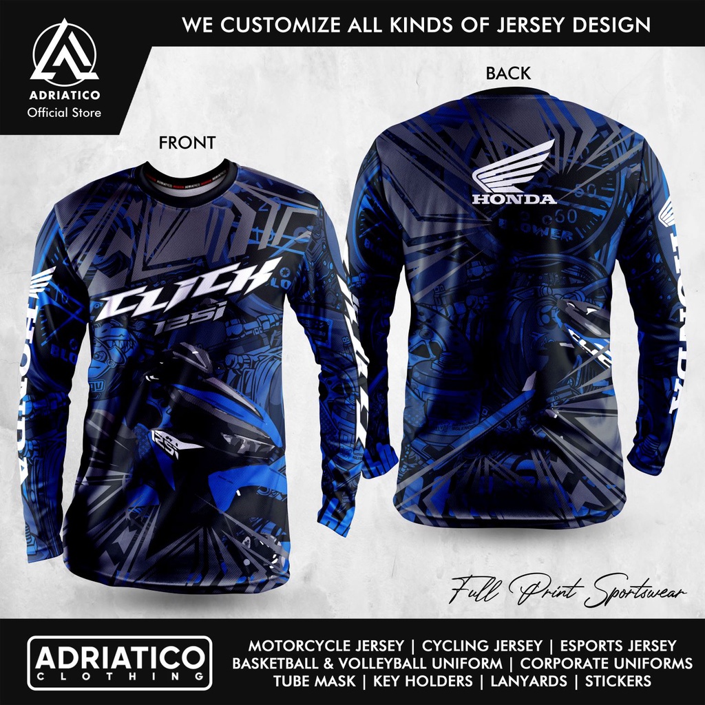 Adriatico Motorcycle Jersey " Honda Click 125i / 150i " Long Sleeve T-ShirtAdriatico Motorcycle ...