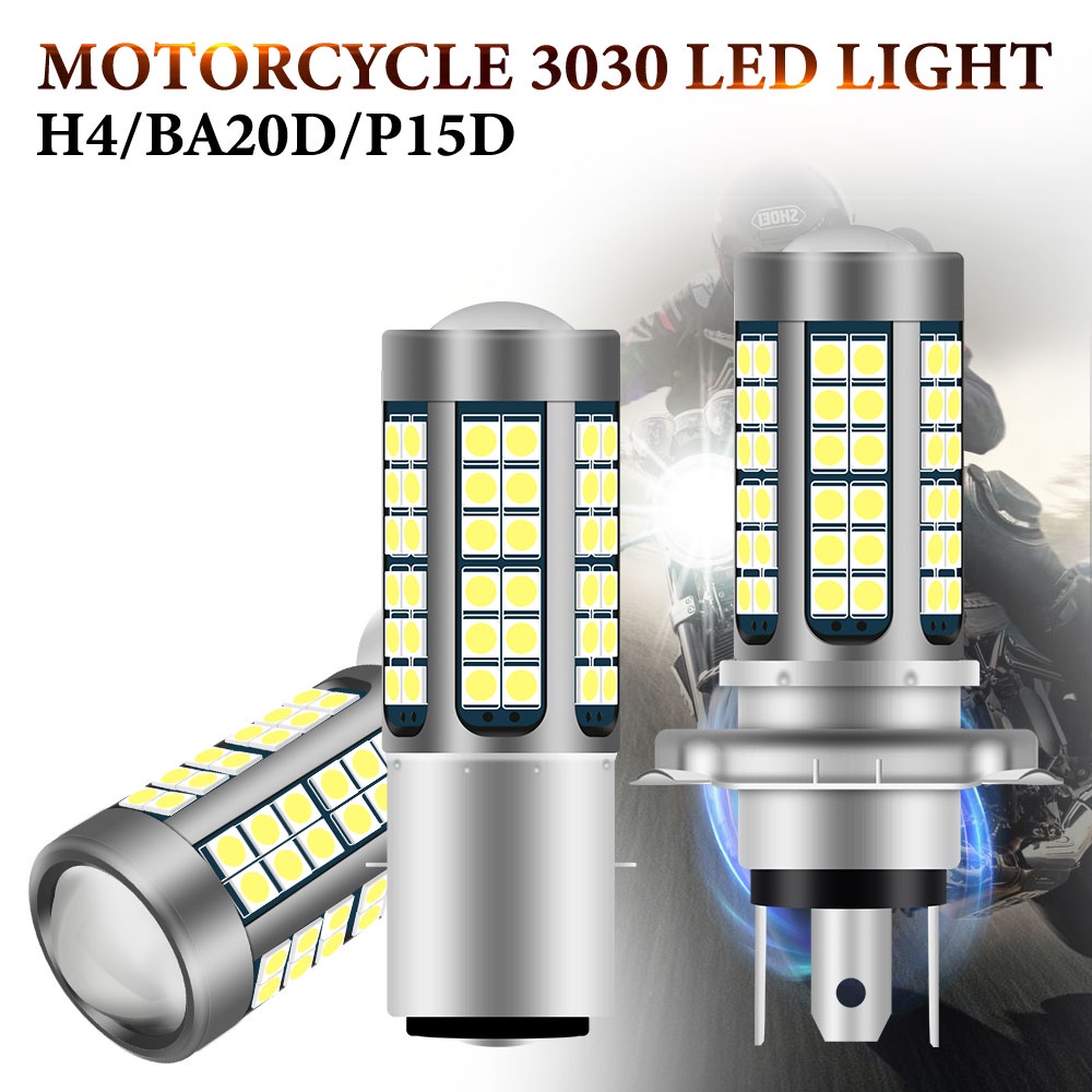 T19 Motorcycle Headlight H4 BA20D P15D 12V LED Light High/Low Beam Bulbs Super Bright White Fog ...