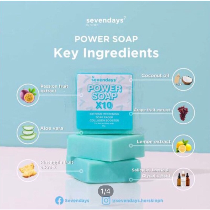 Sevendays Power Soap X10 Extreme Whitening Scar Fader and Collagen ...
