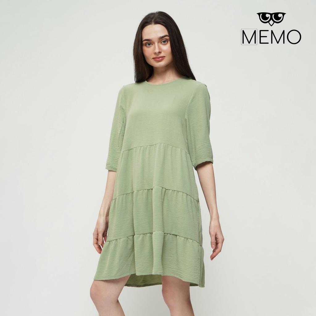 Memo Tiered Dress For Women (Sage Leaf) | Shopee Philippines