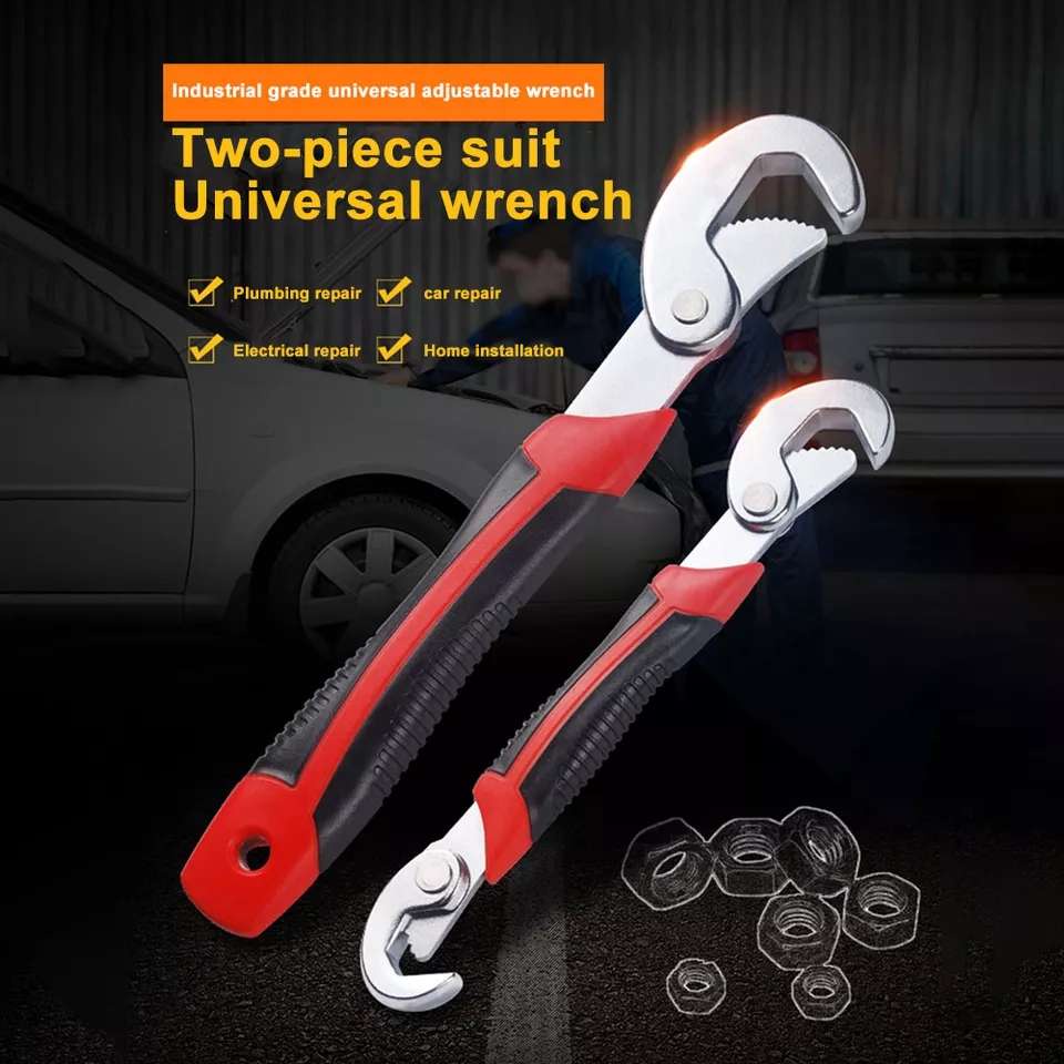 Adjustable Open End Spanner Set Multi Wrench Hand Tool Snap Grip ...
