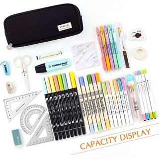 Kawaii Pencil Box Large Capacity Pencil Case 3 Compartment Pouch Pen ...