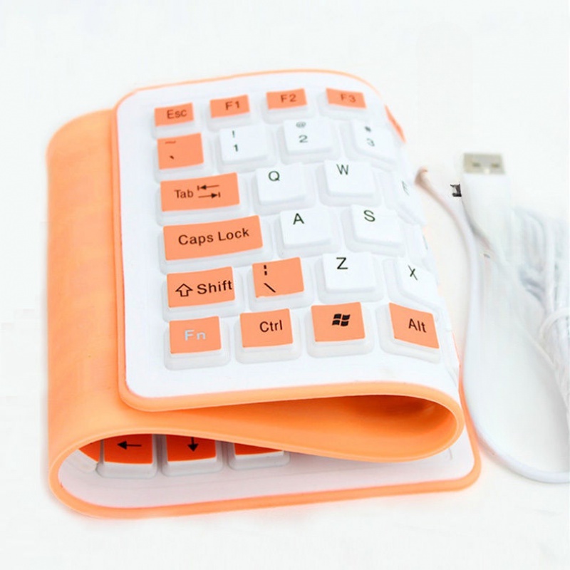 Ultra-Thin Silicone Keyboard Foldable Curved Curl Soft Keyboard ...