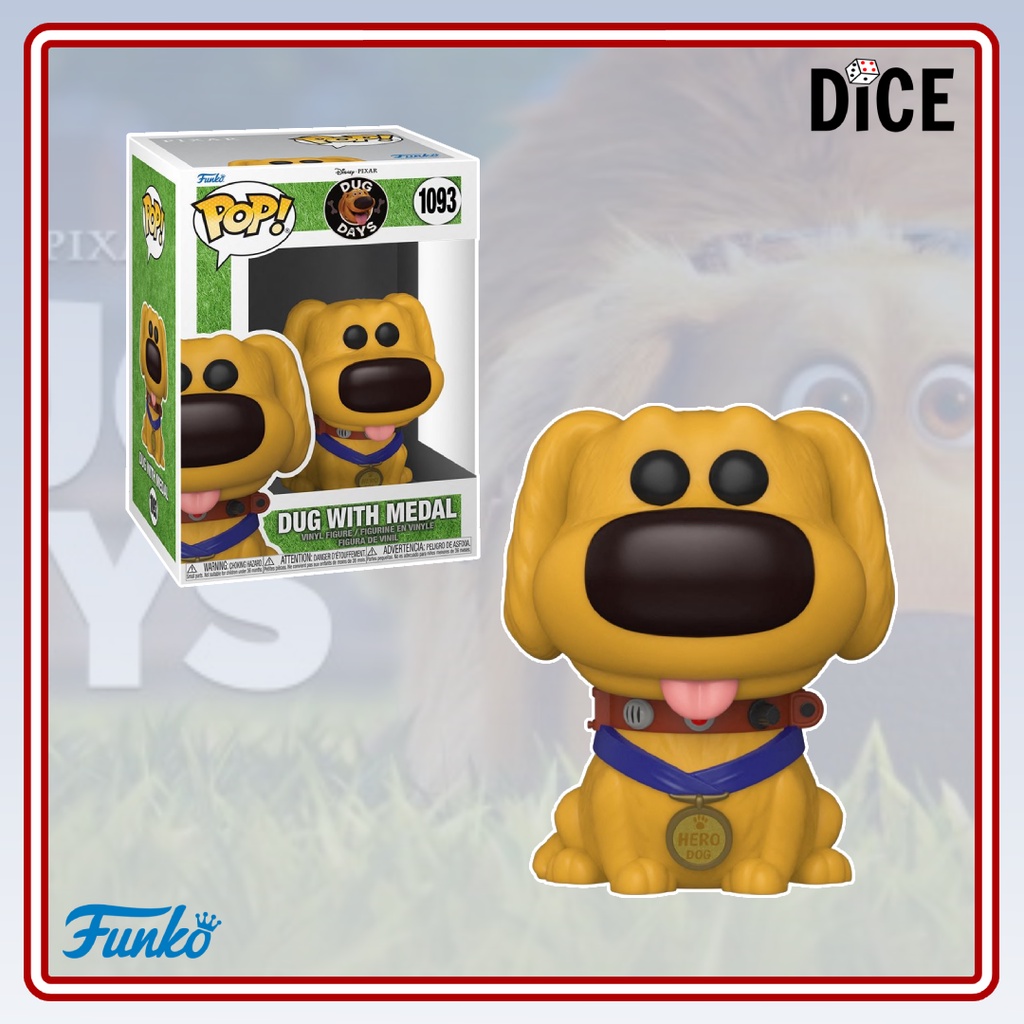 Funko Pop Dug with Medal Dug Days #1093 (with Protector and Sorter ...