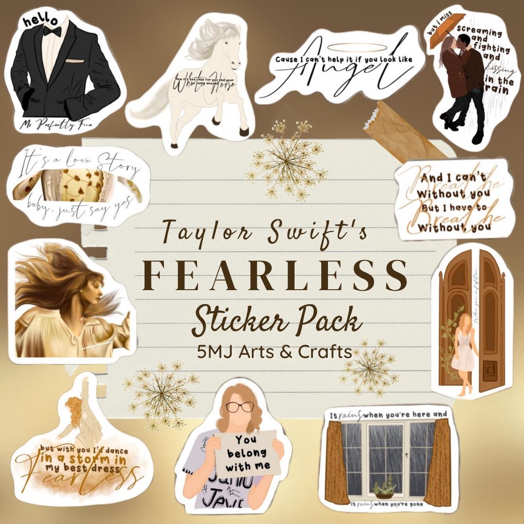 Taylor Swift Fearless - Inspired Stickers for Notebooks and Journals ...