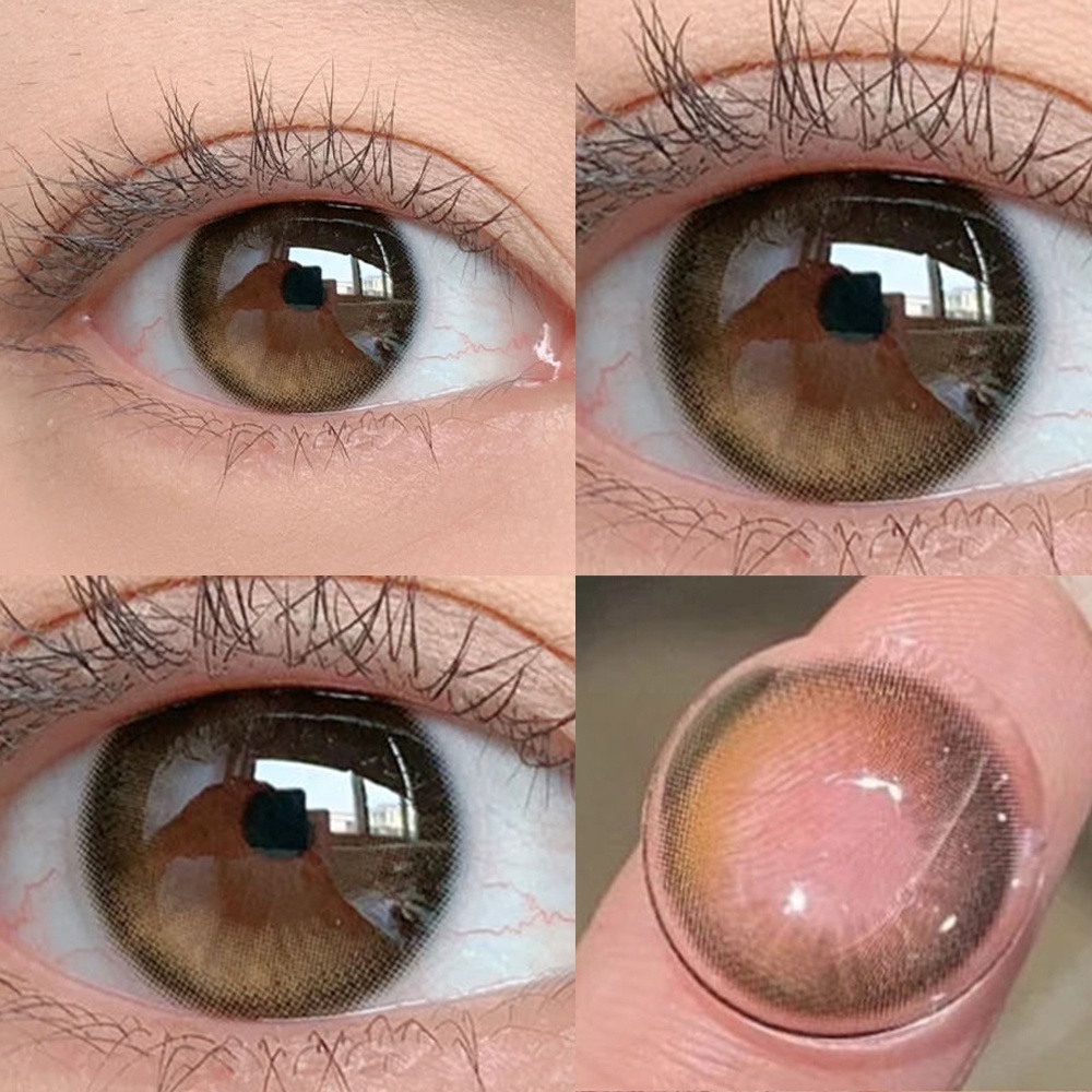 2pcs/1pair Natural Brown Black Colored Contact Lenses Eyemakeup ...