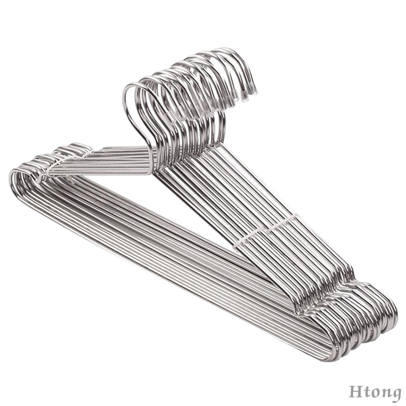 [Htong] 10pcs Anti-slip Stainless Steel Clothes Hangers Coat Garment ...