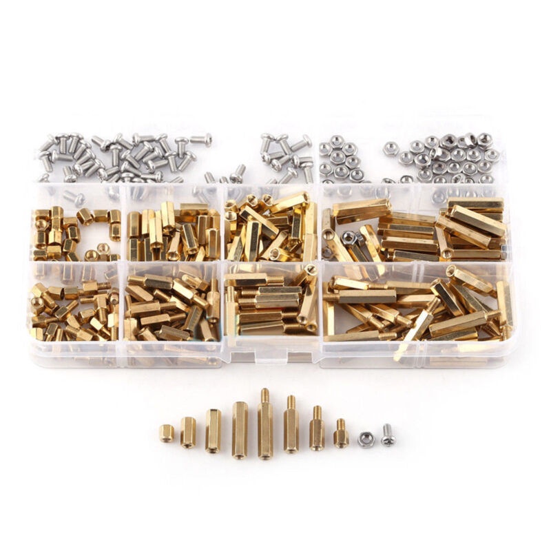 300PCS/Set M2 Brass Copper Female/Male Spacing Screws Security ...