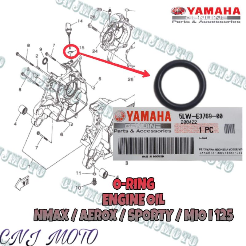 O-RING ENGINE OIL NMAX /AEROX /MIO I 125 /SPORTY | Shopee Philippines