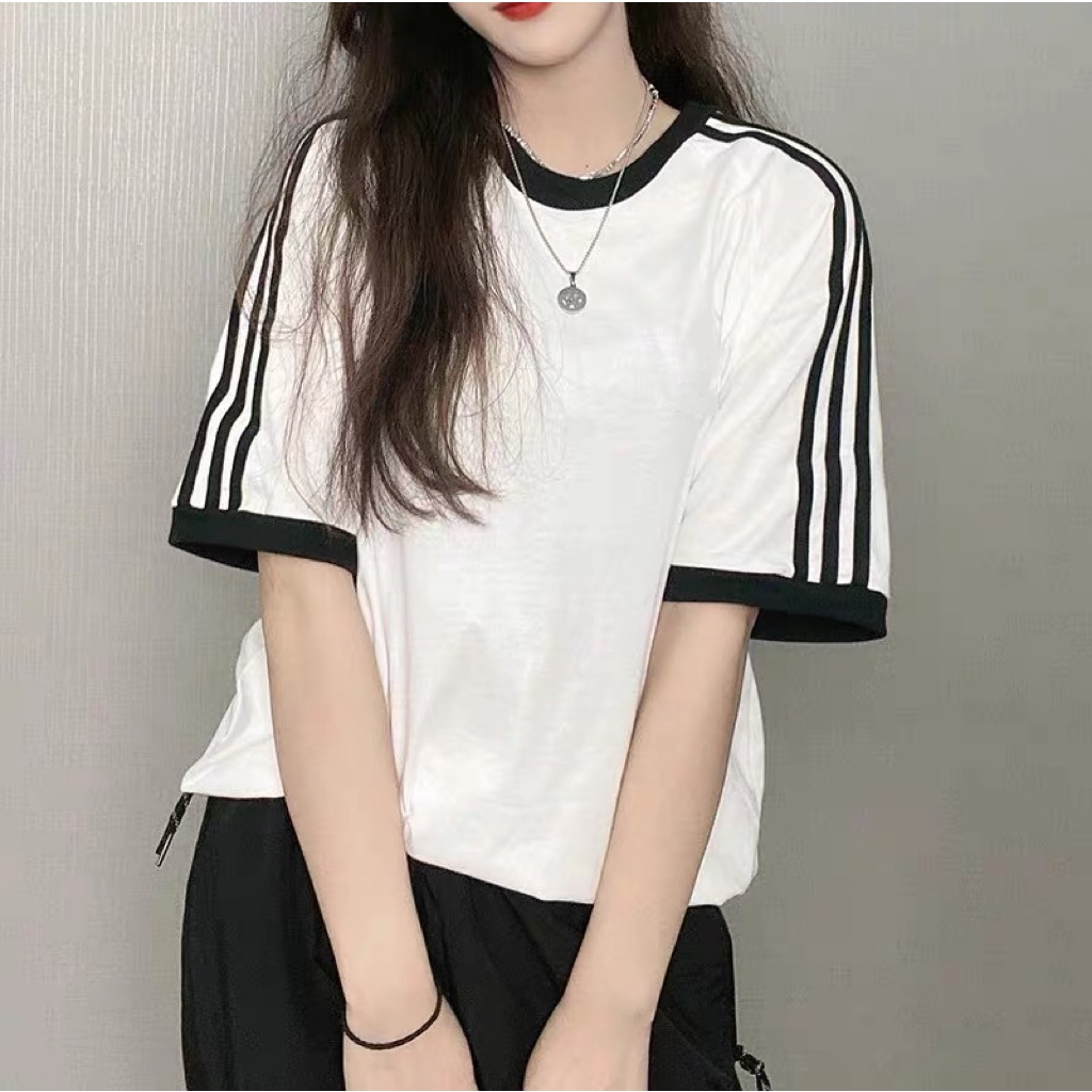 Angelcity Oversized Ringer Tops Plus Size Korean Fashion Women Basic ...