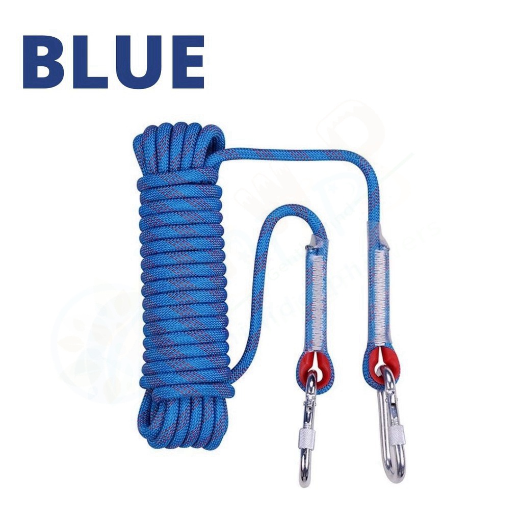 【COD】10/20/30M Static Utility Rope With 2 Carabiner Outdoor Safety Rope ...
