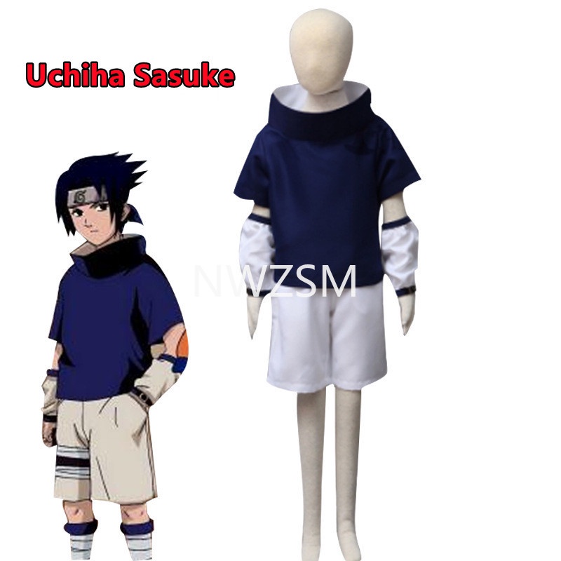 Anime Ninja Cos Cloth Uchiha Sasuke Hokage Konohagakure Summer Cosplay ...