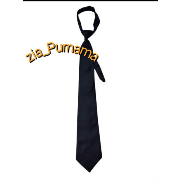 HITAM Plain Black Adhesive Tie for Premium Work/Ospek/College | Shopee ...