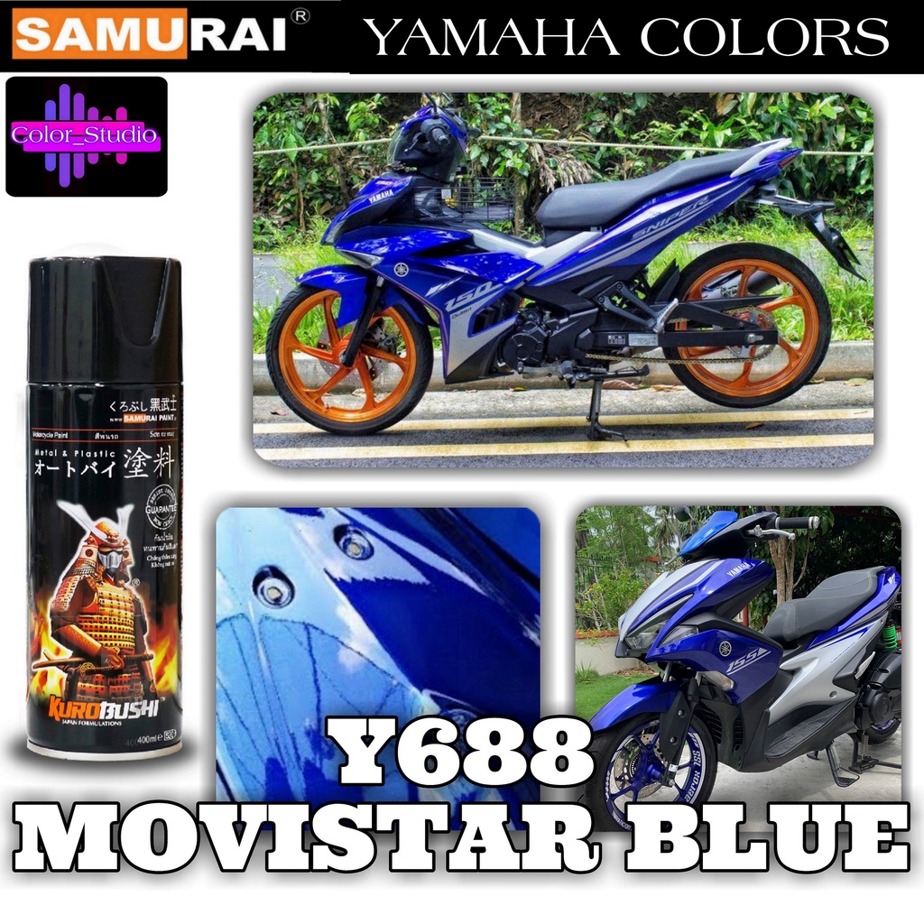 SAMURAI SPRAY PAINT Y688* Movistar Blue Yamaha - Cash on Delivery (COD ...