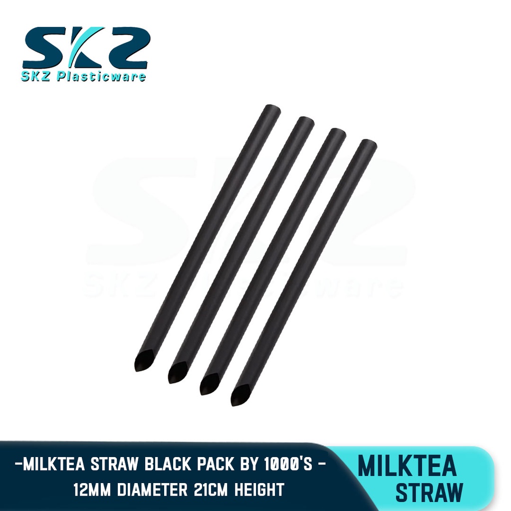 SKZ MILKTEA STRAW BLACK AND WHITE INDIVIDUALLY WRAPPED DISPOSABLE STRAW ...
