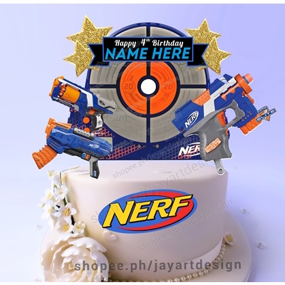 NERF GUN THEME CAKE TOPPER (Personalized Name of Celebrant Optional ...