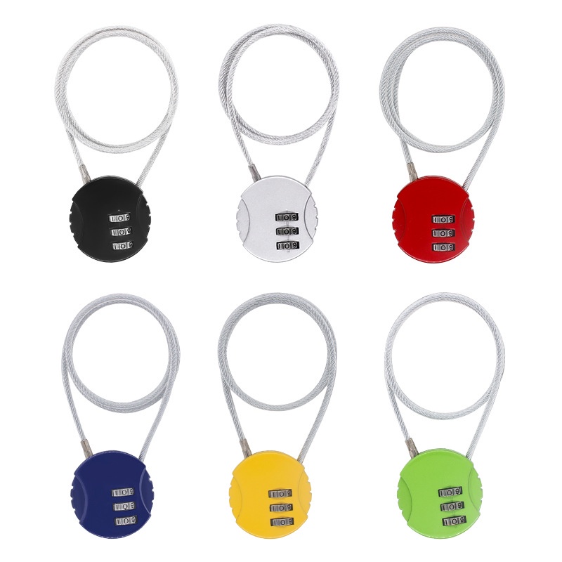 3 Dial Steel wire Digit Password Combination Padlock Suitcase Luggage ...
