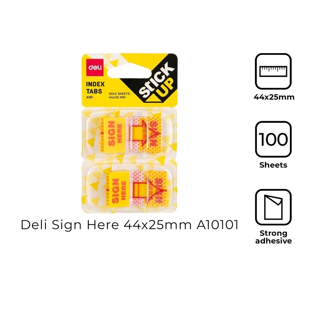 Deli A10101 Sign Here 44x25mm (1PC) [7526A10101] | Shopee Philippines