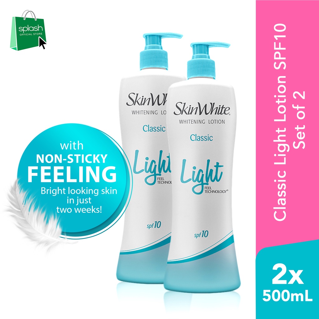 SkinWhite Whitening Lotion Classic Light Non-Greasy Moisturizing SPF10 500mL set of 2 | Shopee ...