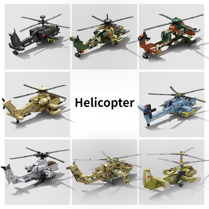 Mytopshop 200PCS MOC WW2 AH MI KA Apache Sabre Viper Tiger Mangusta ...