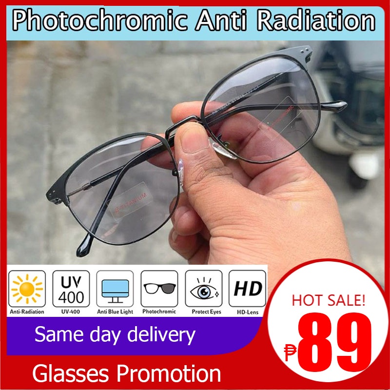 Photochromic Glasses Men's INS Wind Korean Style Ultra Light Flat ...