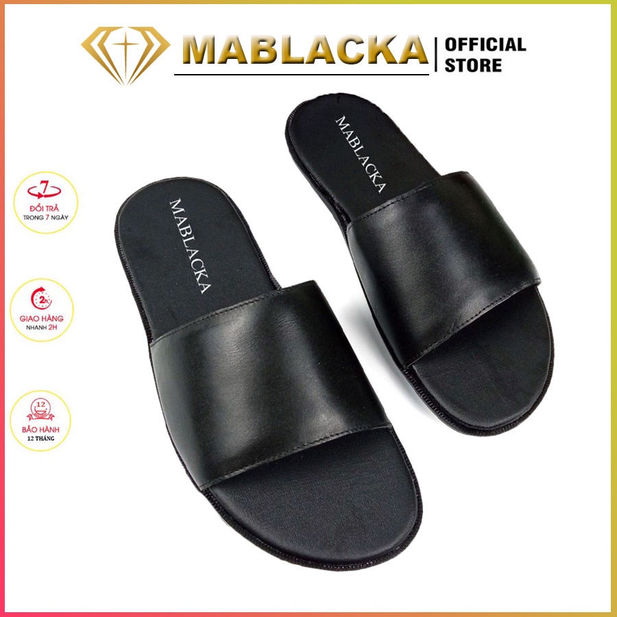 Male leather slipper MABLACKA-M26 | Shopee Philippines