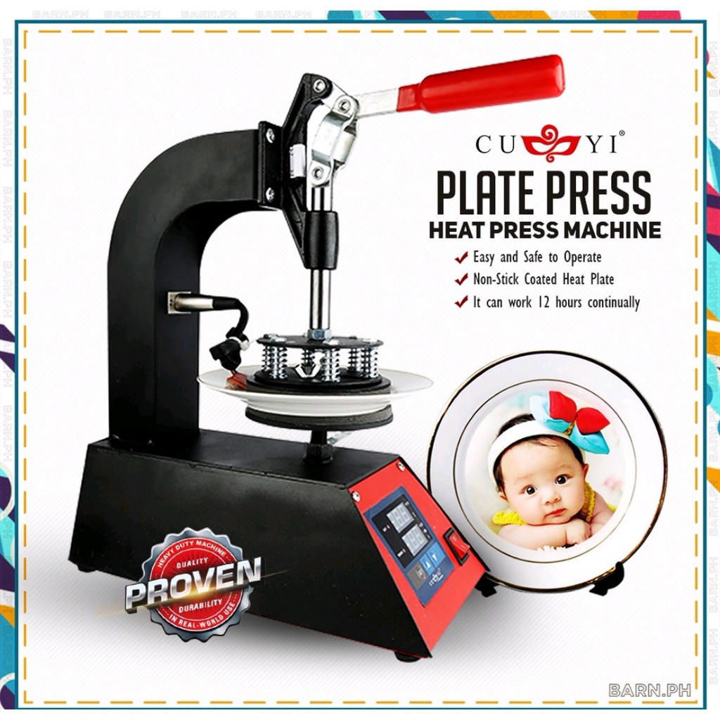 CUYI Plate Press Machine Heavy Duty (8inches & 10inches Plate Pad ...