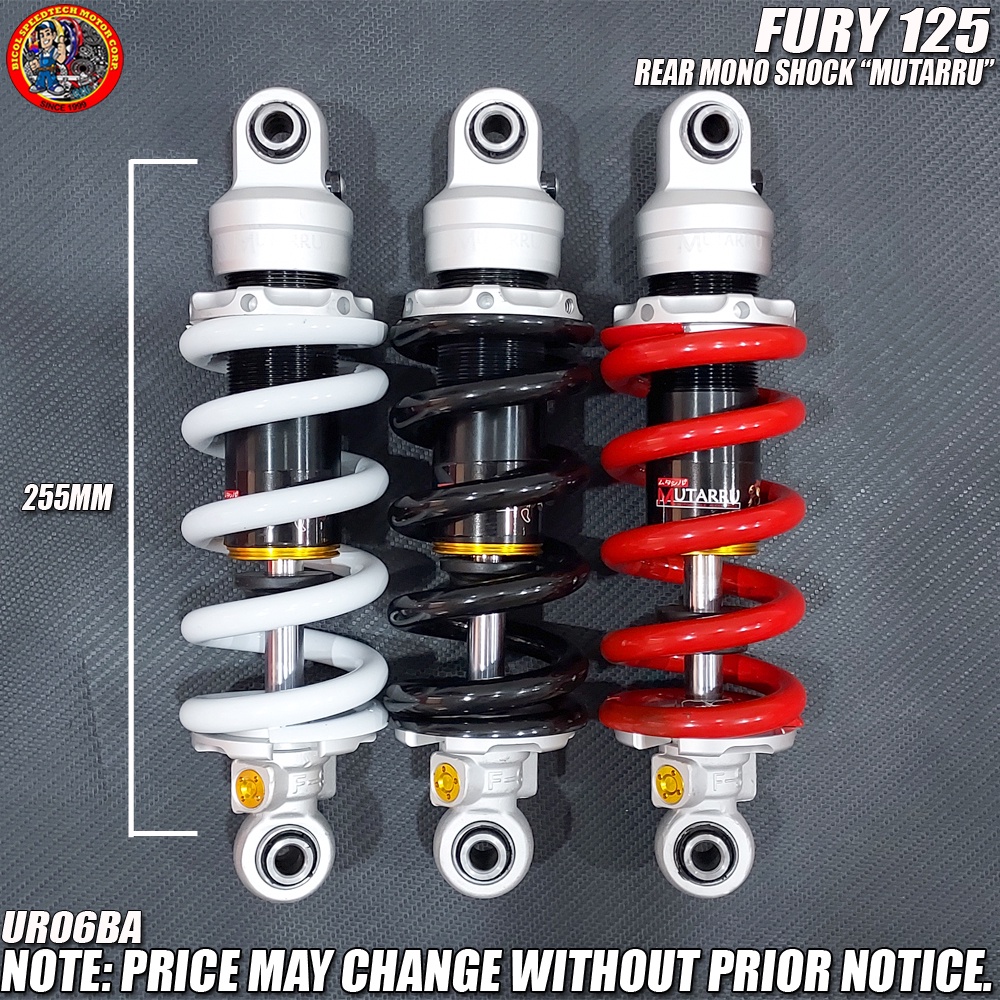 FURY 125 REAR MONO SHOCK "MUTARRU" 255MM (PRICE PER PIECE) (UR06BA) | Shopee Philippines