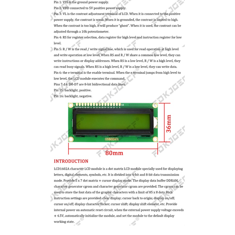 LCD1602/1604/2004 module yellow green/blue screen 16x2 16x4 20x4 ...
