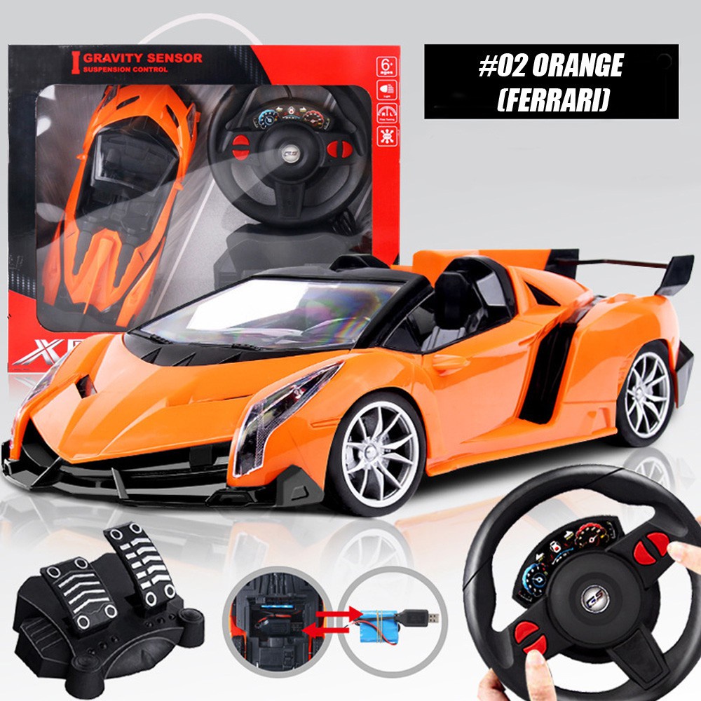 RC 4WD Supercar With Steering Wheel Gravity Induction And Foot Pedal ...
