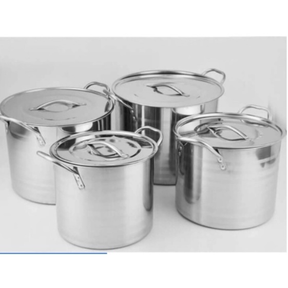 COD 8 Piece Set / 4PCS Stainless Steel Cooking Stock Pot | Shopee ...