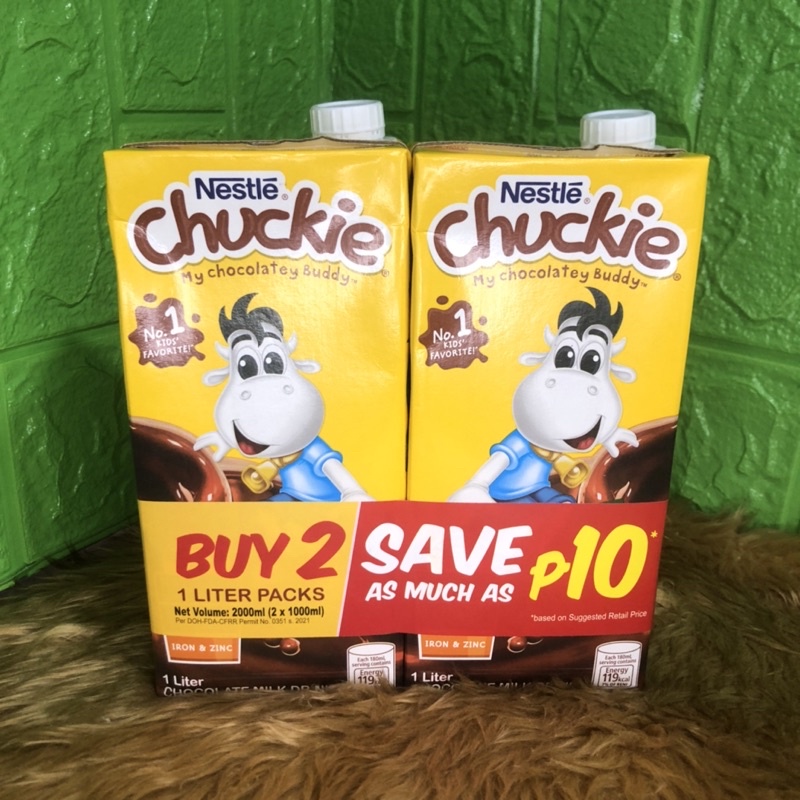 Chuckie Chocolate flavoured Milk 1L-Pack of 2 | Shopee Philippines