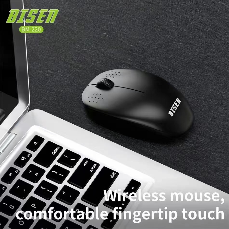 BISEN BM-220 Wireless Mouse W/ USB Receiver 2.4G Ergonomic Computer ...