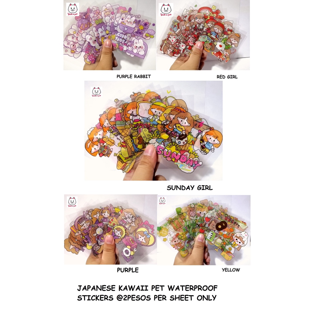 3PCS. FOR 5 PESOS ONLY JAPANESE KAWAII PET WATERPROOF STICKER DESIGN ...