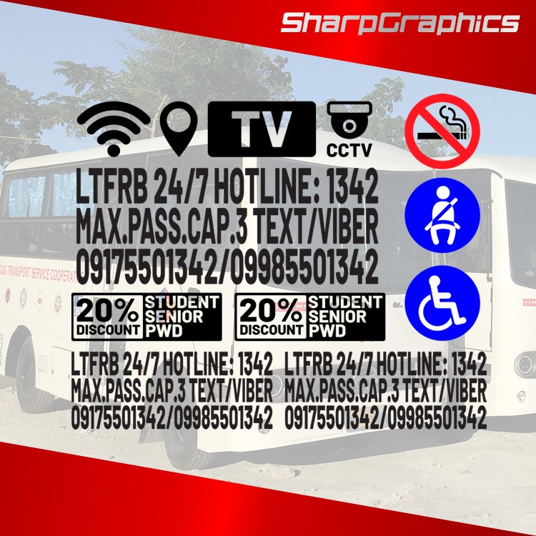 E Jeep BUS UV Express Modern Beep Jeepney Sign Pack Sticker Decal ...