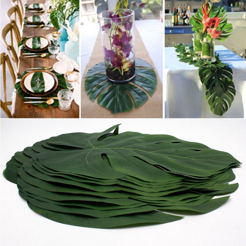 Artificial Leaf Tropical Palm Leaves Simulation Leaf for Hawaiian Luau ...