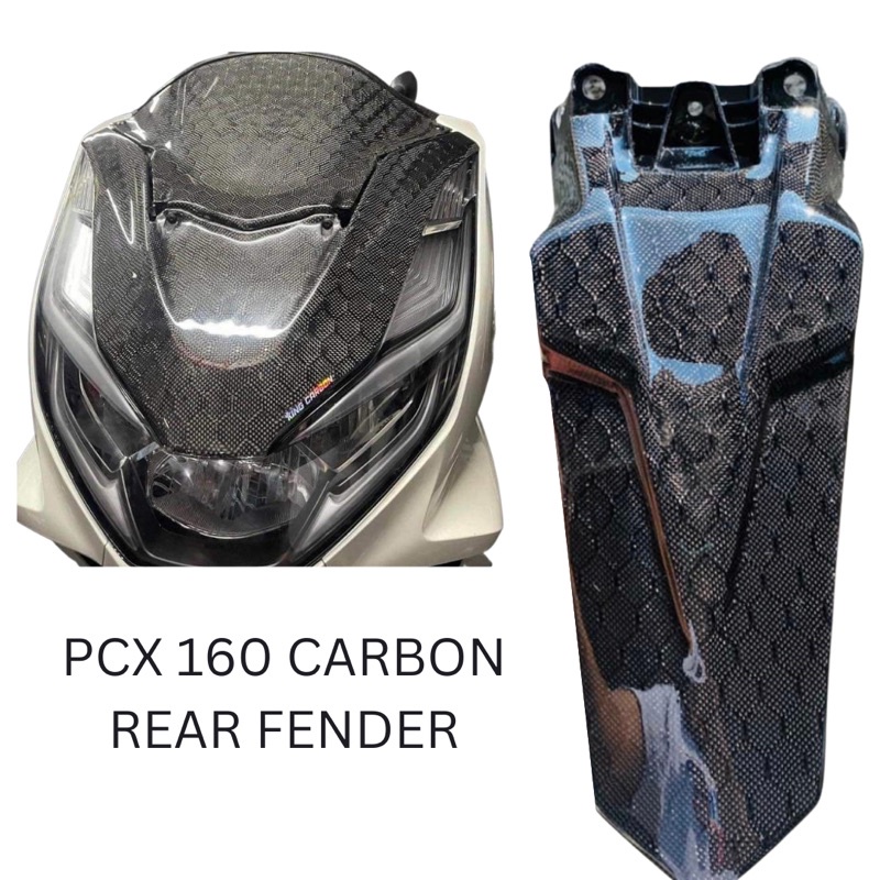 ‼️Onhand ‼️ORIGINAL CARBON FIBER PCX 160 REAR FENDER 100% Glass Finish ...
