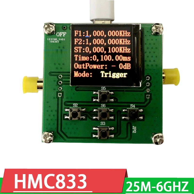 Hmc833 25m 6ghz Rf Signal Source Phase Locked Loop Pll Sweep Frequency Source Stm32 Control Tft