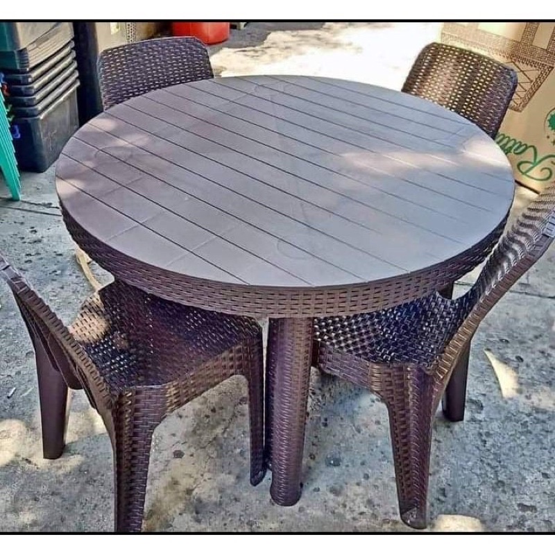 JOLLY 32” / 40” Round Rattan / Line design Table High quality | Shopee ...